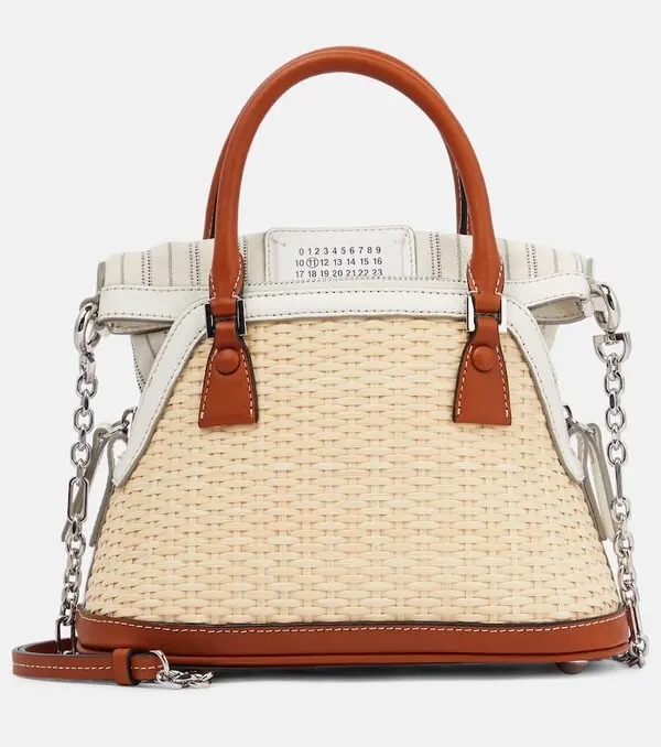 MAISON MARGIELA 5ac Mini Raffia Tote