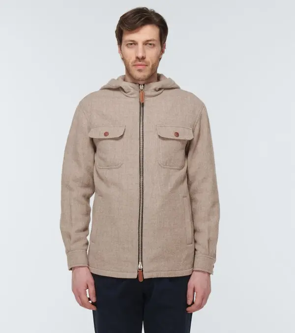 Giorgio Armani Hooded Virgin Wool Blouson
