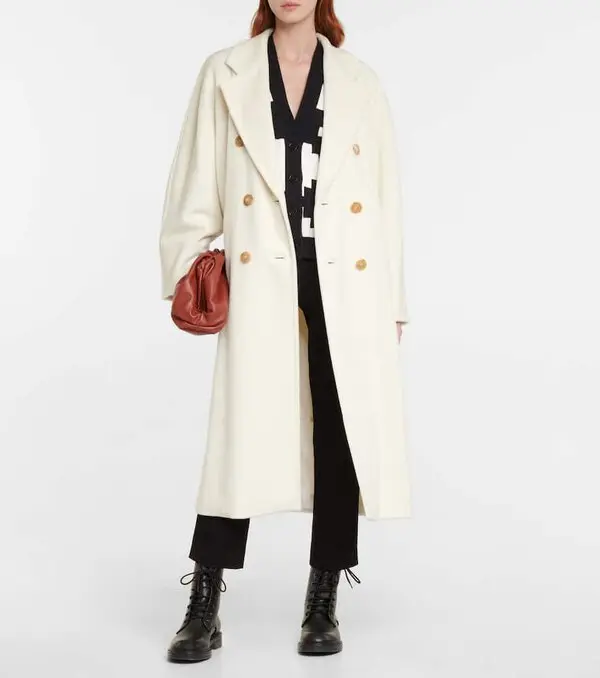 Max Mara Madame Wool-cashmere Coat - White