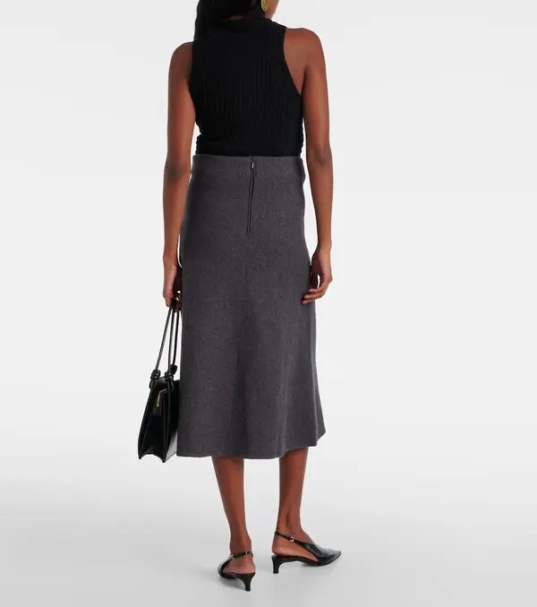 JIL SANDER Wool Midi Skirt