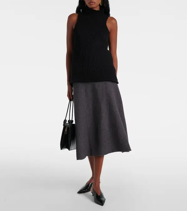 JIL SANDER Wool Midi Skirt