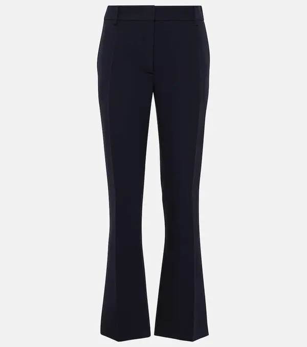 Valentino Garavani Cady Couture High-rise Flared Trousers - Blue