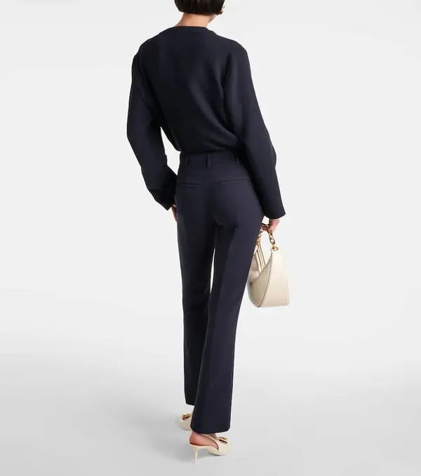 Valentino Garavani Cady Couture High-rise Flared Trousers - Blue