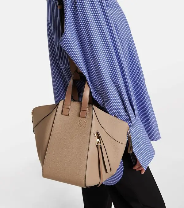 Loewe Hammock Small Leather Shoulder Bag - Beige