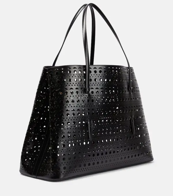 Alaïa Mina 50 Large Leather Tote Bag
