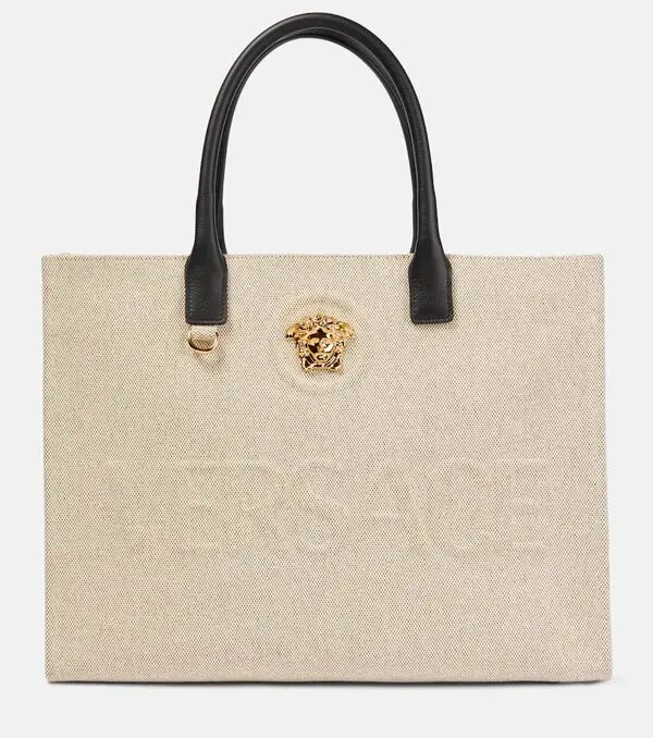 Versace La Medusa Canvas Tote - Beige