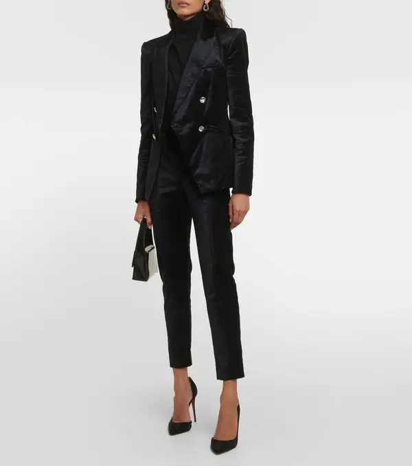 Veronica Beard Honolulu Velvet Slim Pants