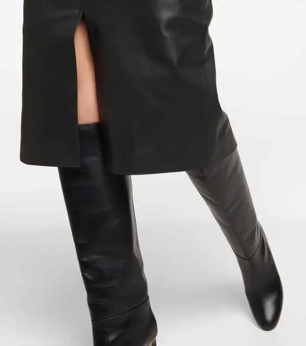 TOTEME Paneled Leather Midi Dress