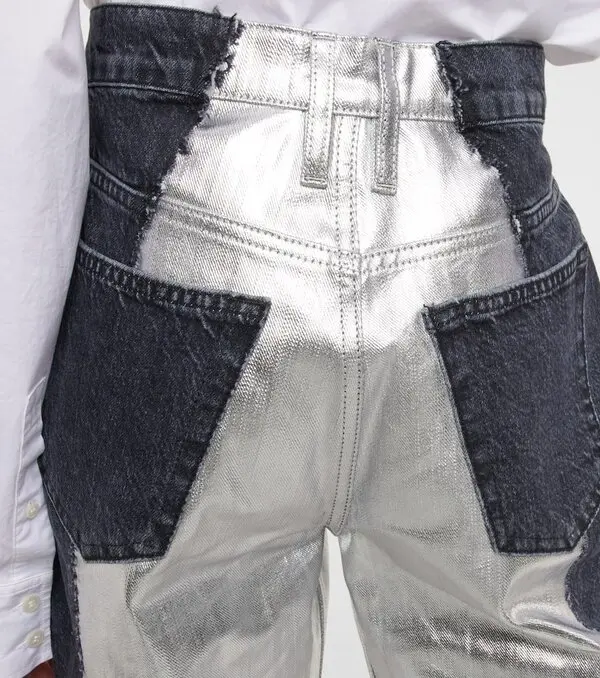 FRAME Pieced Mid-rise Straight Jeans
