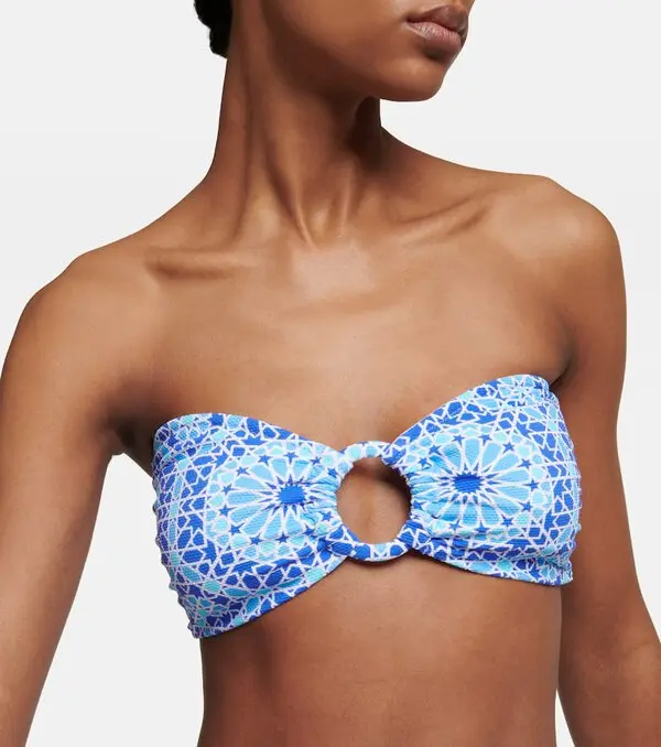 ALEXANDRA MIRO Carlotta Printed Bandeau Bikini Top
