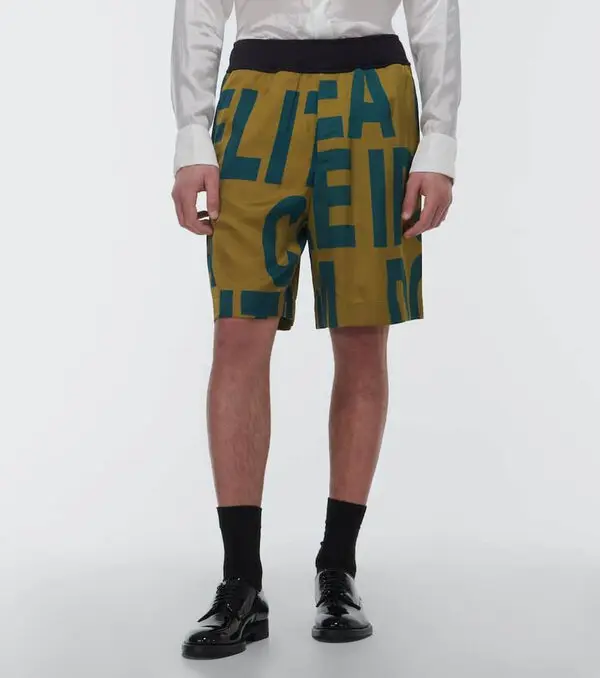 Dries Van Noten Printed Mid-rise Jersey Shorts - Green