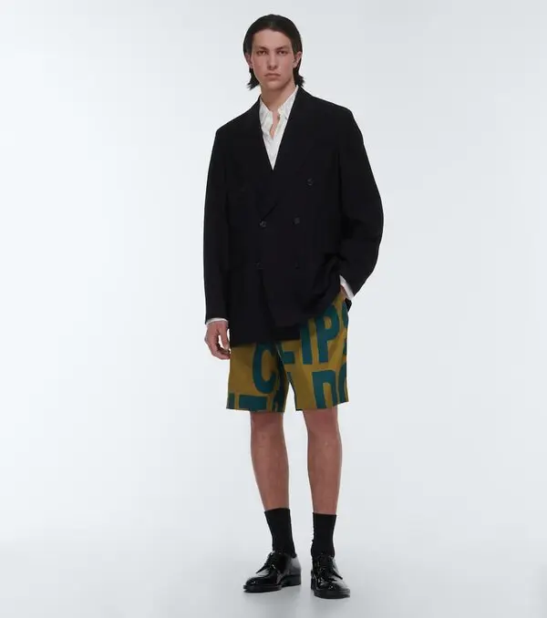 Dries Van Noten Printed Mid-rise Jersey Shorts - Green