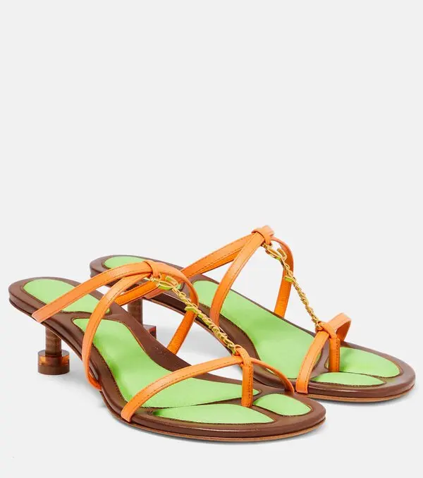 Jacquemus Les Sandales Basses Pralu Leather Sandals - Orange