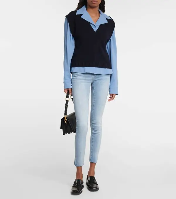 Ag Split Cuff Skinny Jeans