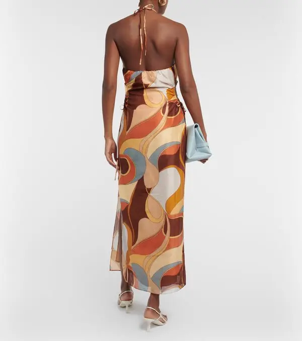 SIR. Printed Cotton And Silk Midi Dress