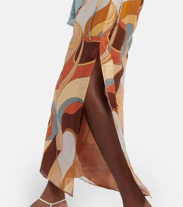 SIR. Printed Cotton And Silk Midi Dress