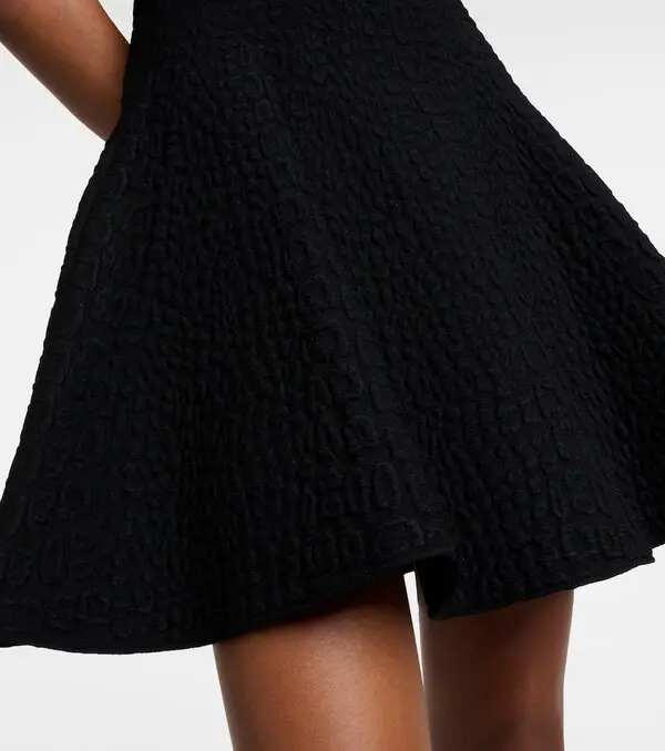 Alaïa Croc-effect Minidress - Black