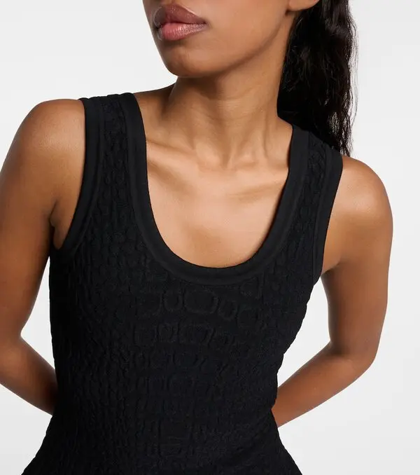 Alaïa Croc-effect Minidress - Black