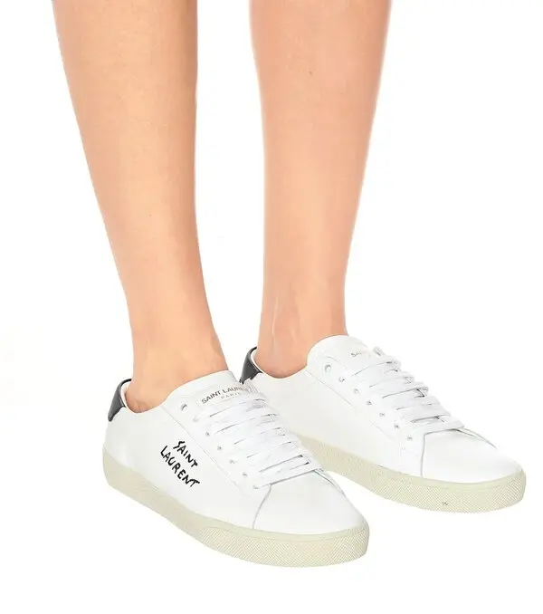 Saint Laurent Court Classic Sl/06 Leather Sneakers - White