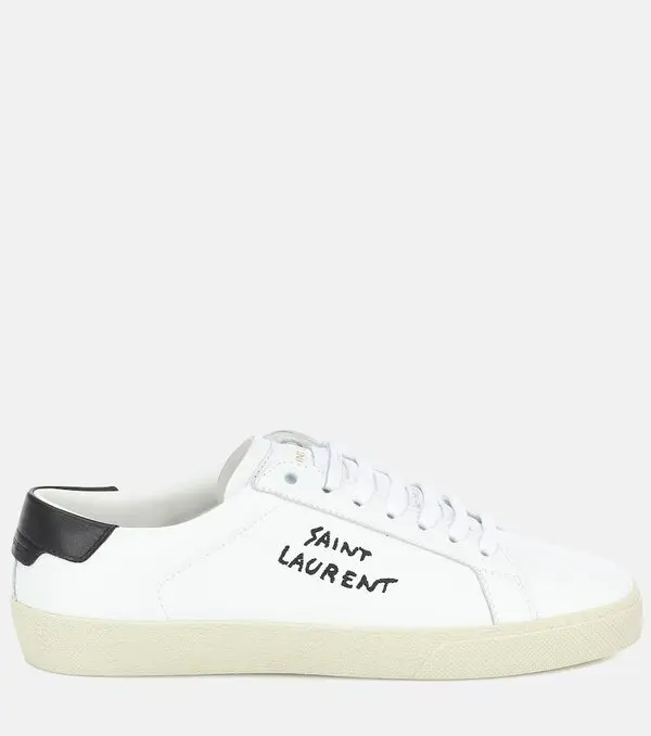 Saint Laurent Court Classic Sl/06 Leather Sneakers - White