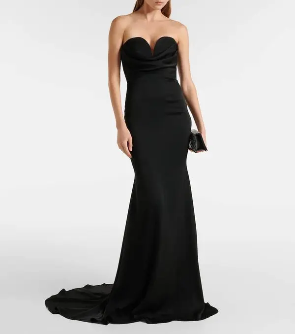 Alex Perry Gathered Strapless Gown