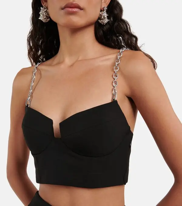 Simkhai Trina Embellished Crop Top