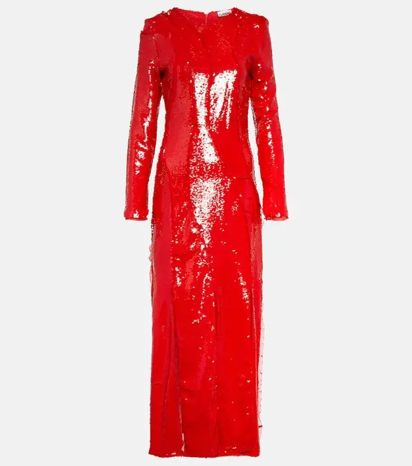 GANNI Sequined Maxi Dress
