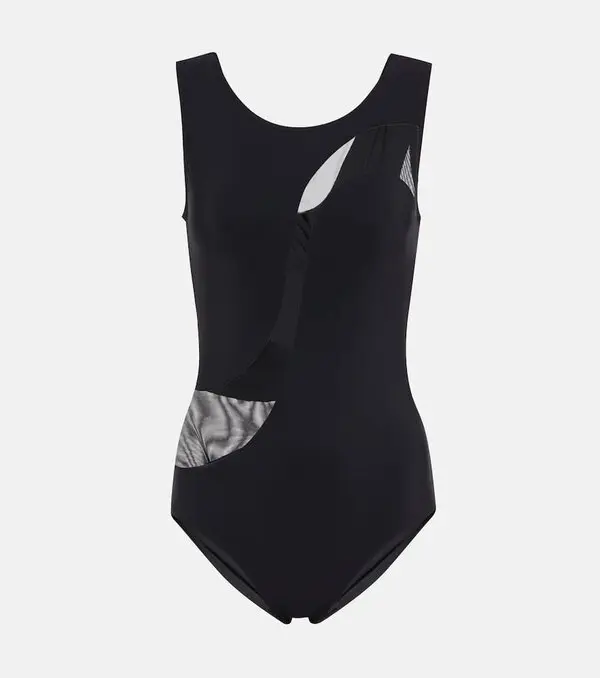KARLA COLLETTO Mesh-trimmed One Piece Swimsuit - Black