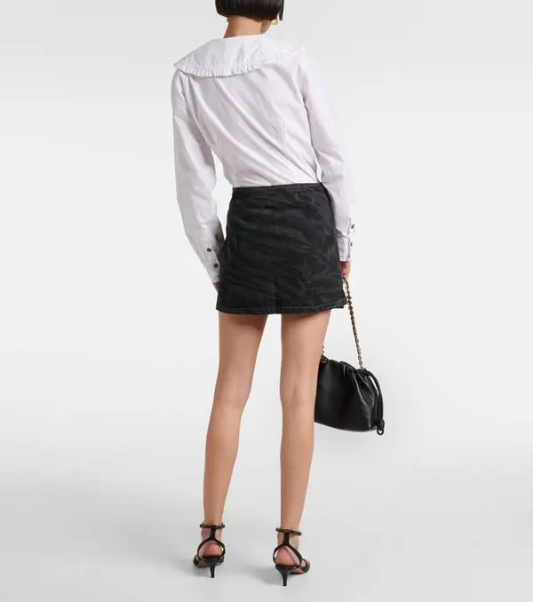 GANNI High-rise Denim Wrap Skirt