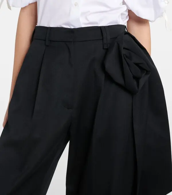 Simone Rocha Floral Appliqué Straight Leg Trousers