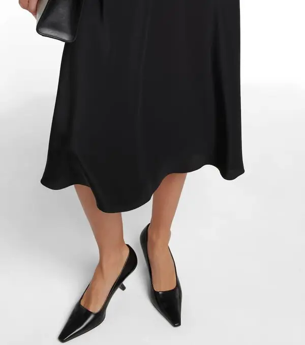 THE ROW Medela Silk Satin Midi Skirt