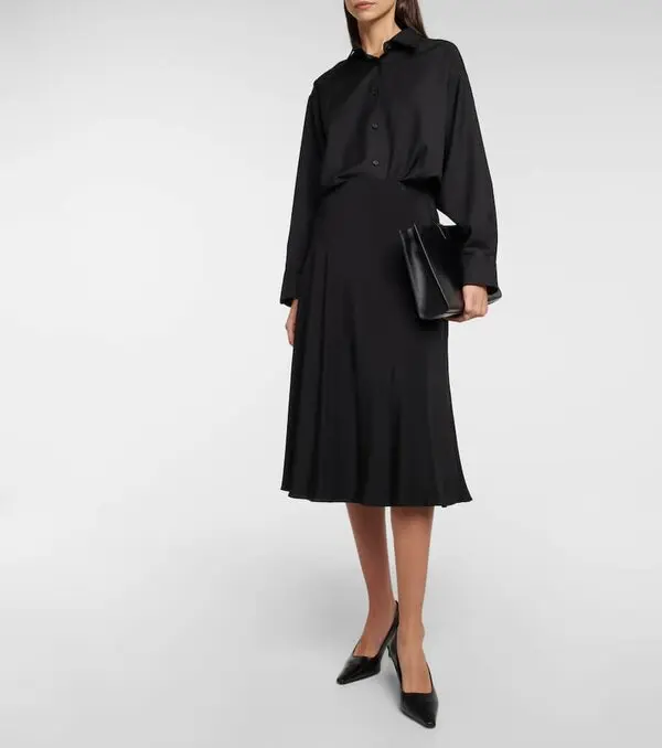 THE ROW Medela Silk Satin Midi Skirt