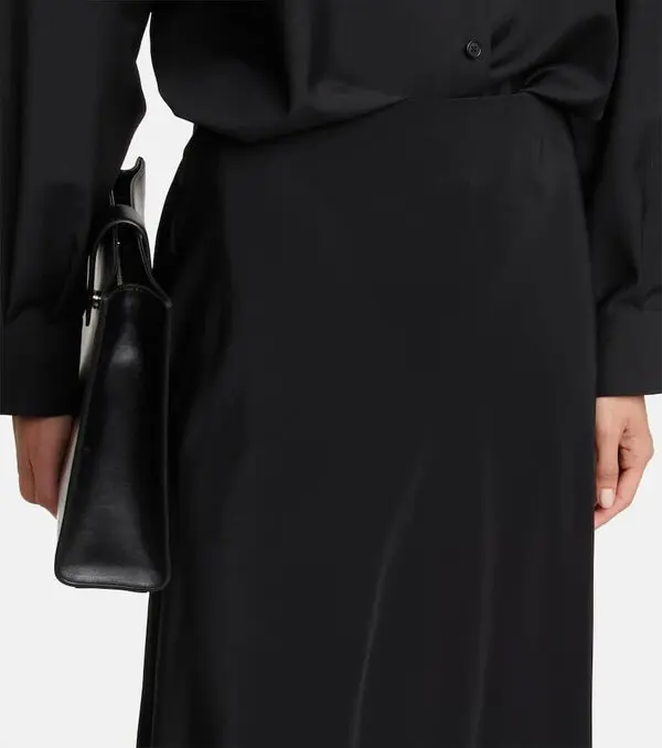 THE ROW Medela Silk Satin Midi Skirt