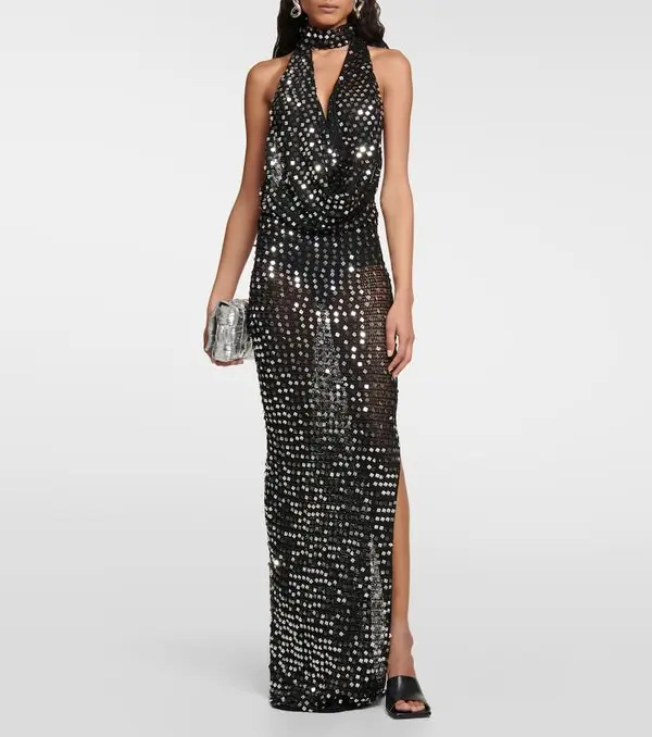 AYA MUSE Bellico Halterneck Maxi Dress