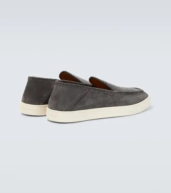 Giorgio Armani Galleria 3 Suede Slip-on Shoes - Grey