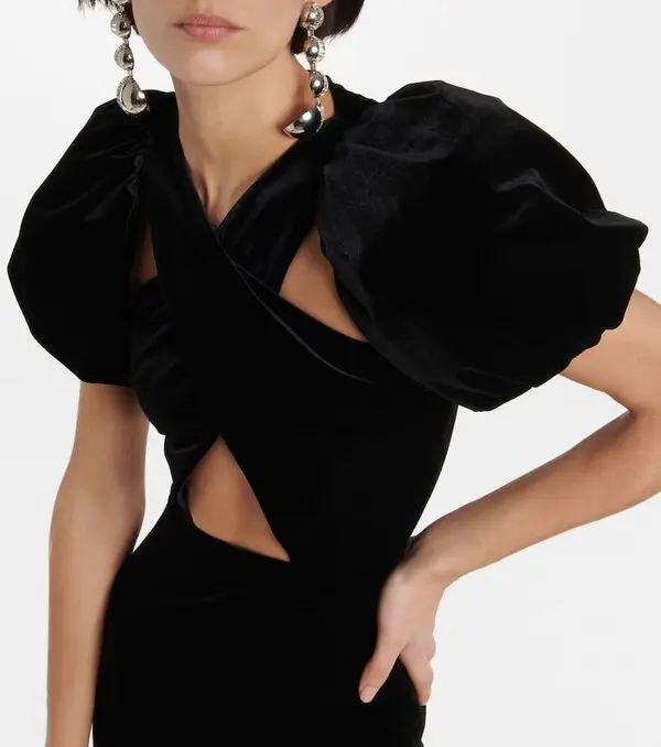 CHRISTOPHER KANE Wrap Velvet Midi Dress
