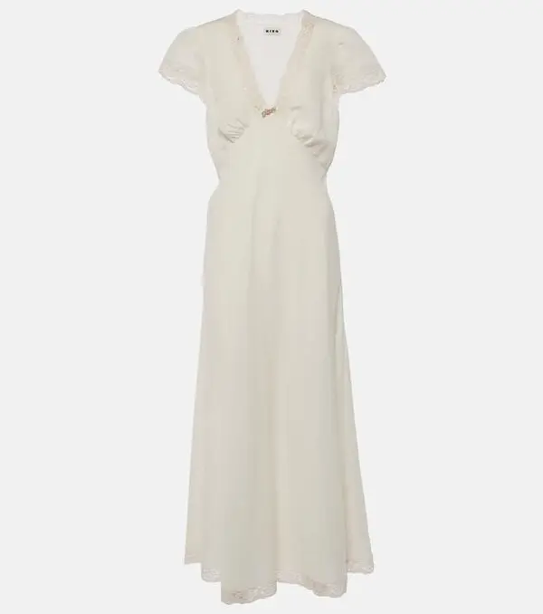 Rixo Clarice Lace-trimmed Midi Dress - White