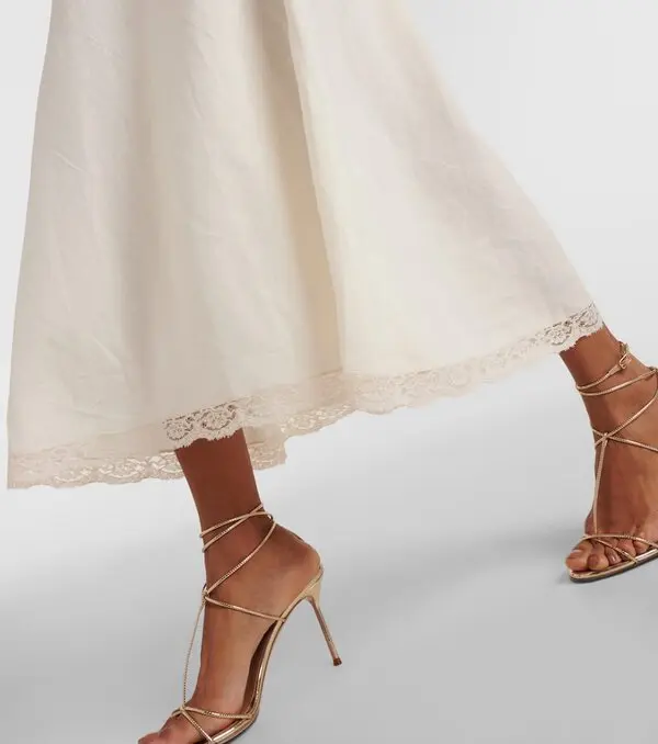 Rixo Clarice Lace-trimmed Midi Dress - White