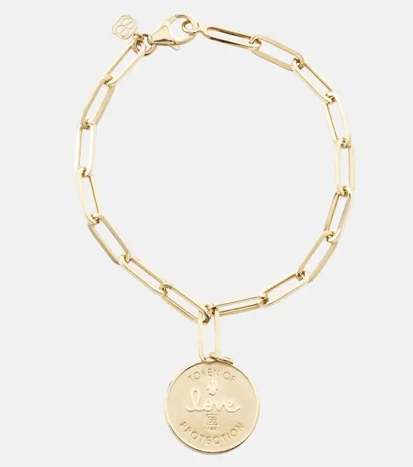 SYDNEY EVAN Evil Eye Coin Chain Bracelet - Gold