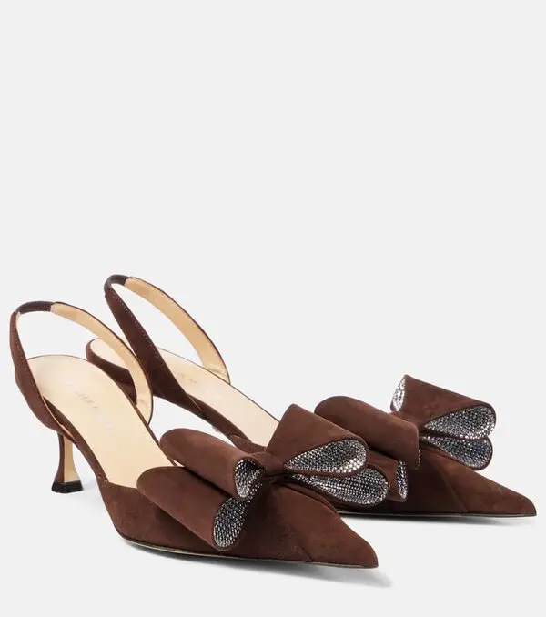 Mach & Mach Le Cadeau 65 Suede Pumps - Brown