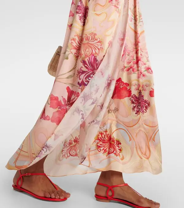 Camilla Embellished Floral Silk Kaftan