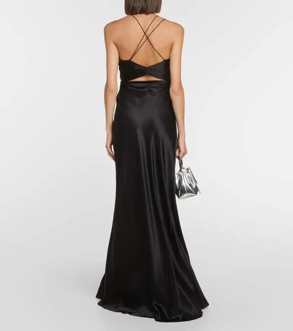 THE SEI Asymmetrical Silk Satin Gown