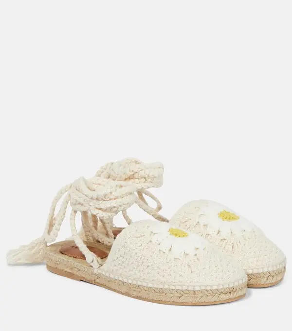 Alanui Daisy Crochet Espadrilles - White