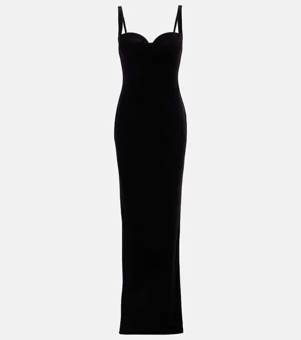 Balenciaga Velvet Jersey Bustier Gown