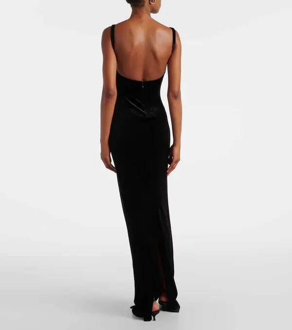 Balenciaga Velvet Jersey Bustier Gown