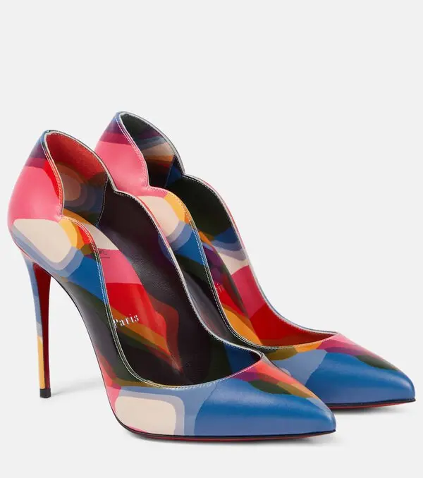 CHRISTIAN LOUBOUTIN Hot Chick 100 Printed Leather Pumps