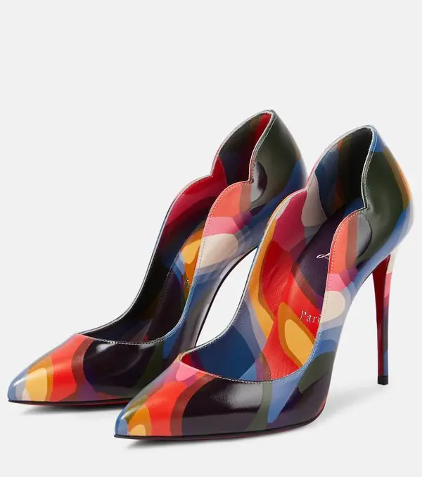 CHRISTIAN LOUBOUTIN Hot Chick 100 Printed Leather Pumps