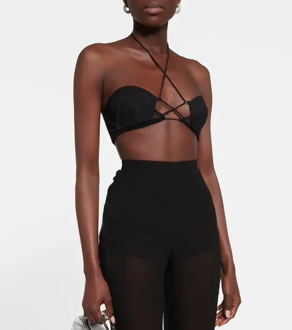 NENSI DOJAKA Tulle-trimmed Wool Bustier