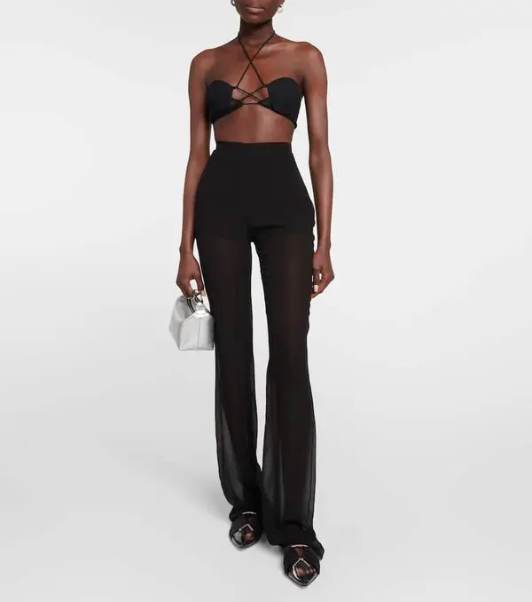 NENSI DOJAKA Tulle-trimmed Wool Bustier