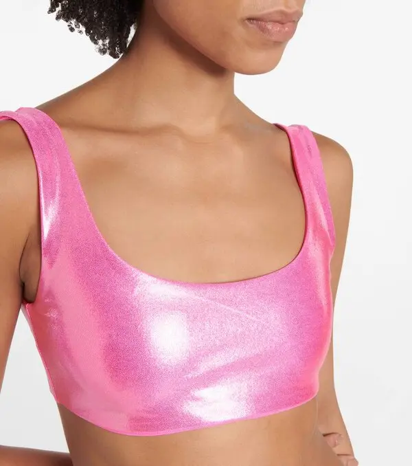 Jade Swim Rounded Edges Bikini Top - Pink